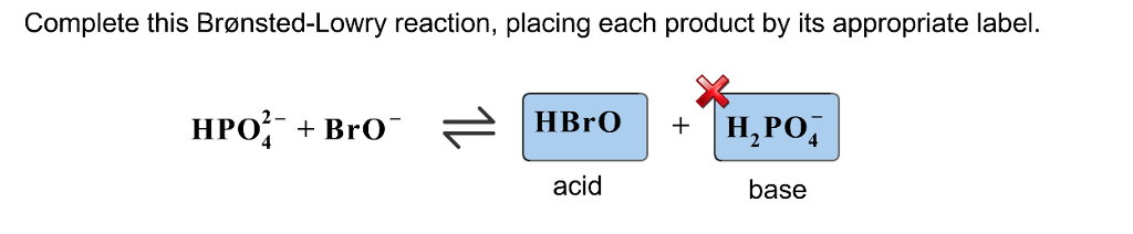 Solved Complete this Bronsted-Lowry reaction, placing each | Chegg.com