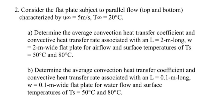 Solved Consider the flat plate subject to parallel flow (top | Chegg.com