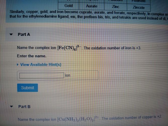Solved Naming Coordination Compounds Course ConstantsI | Chegg.com