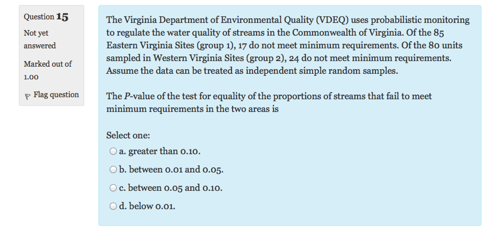 Solved The Virginia Department of Environmental Quality | Chegg.com