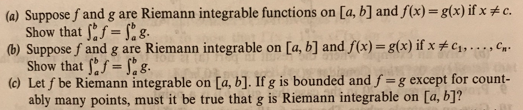 Solved (a) Suppose fand g are Riemann integrable functions | Chegg.com
