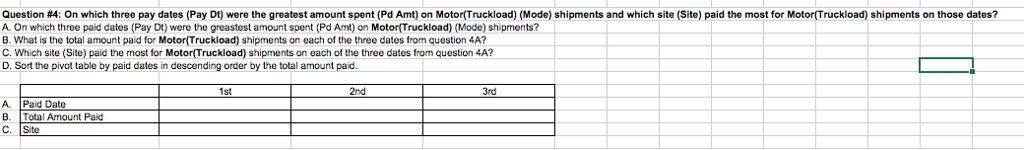 A separate pivot table worksheet has to be provided | Chegg.com