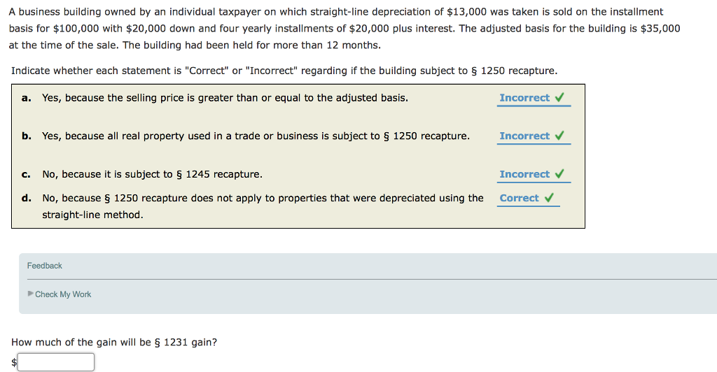 Solved A business building owned by an individual taxpayer | Chegg.com