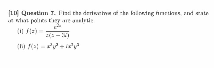 Solved 10] Question 7. Find the derivatives of the following | Chegg.com