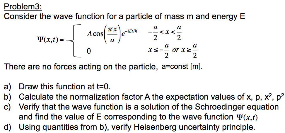Solved Consider the wave function for a particle of mass m | Chegg.com