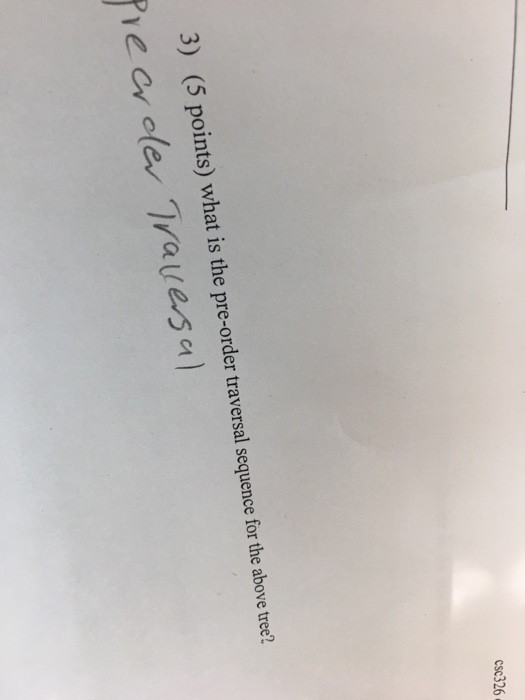 What Is The Pre Order Traversal Sequence For The