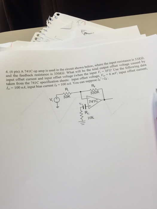 Solved A 741C op amp is used in the circuit shown below, | Chegg.com
