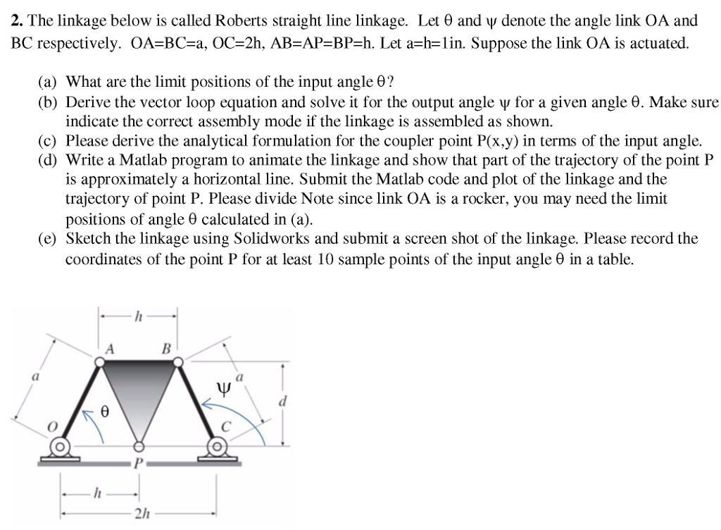 2. The linkage below is called Roberts straight line | Chegg.com