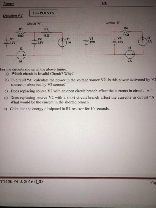 Solved For the circuits shown in the above figure: Which | Chegg.com