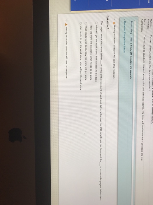 Solved The project scope document defines in terms of the | Chegg.com