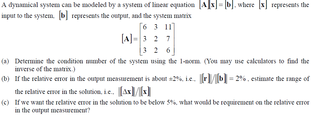 A dynamical system can be modeled by a system of | Chegg.com