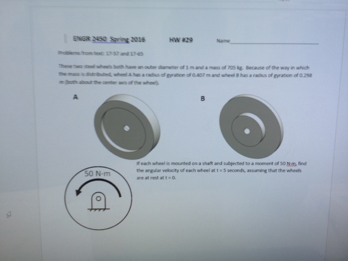 Solved These two steel wheels both have an outer diameter of | Chegg.com
