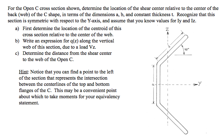 For the Open C cross section shown, determine the | Chegg.com
