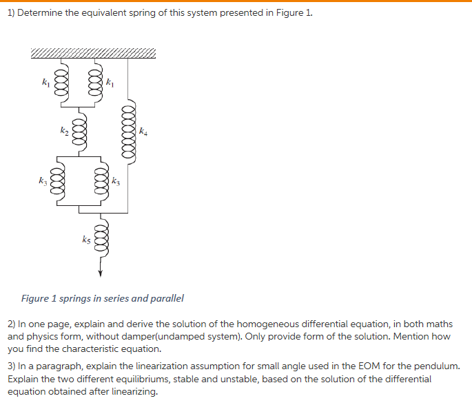 Solved Determine the equivalent spring of this system | Chegg.com