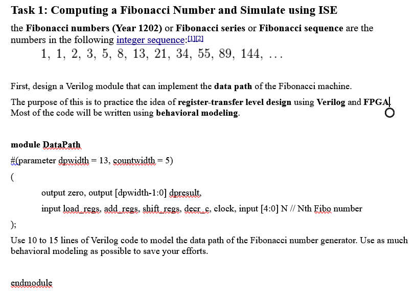 The Fibonacci numbers (Year 1202) or Fibonacci series | Chegg.com