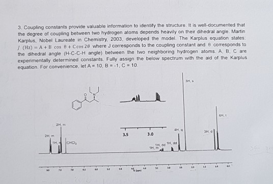 Solved 3. Coupling constants provide valuable information to | Chegg.com