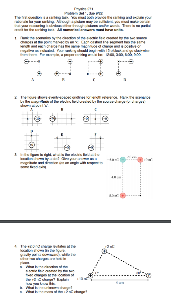 Solved Physics 271 Problem Set 1, due 9/22 The first | Chegg.com