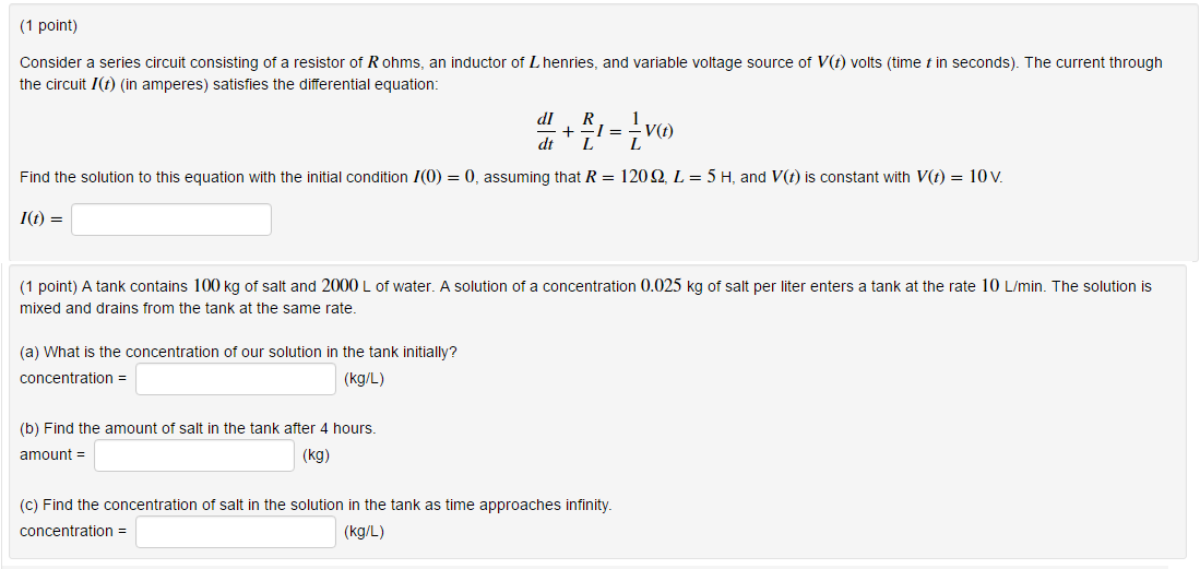 Solved Consider A Series Circuit Consisting Of A Resistor Of