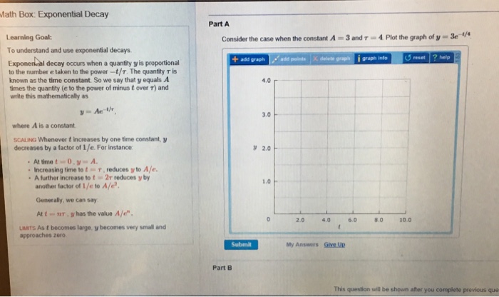 Solved To understand and use exponential decays. decay | Chegg.com