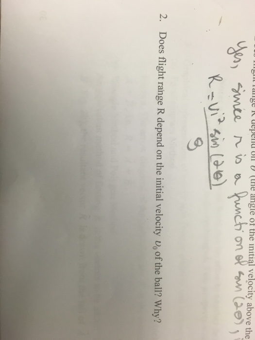 Solved Does flight range R depend on the initial velocity u0 | Chegg.com