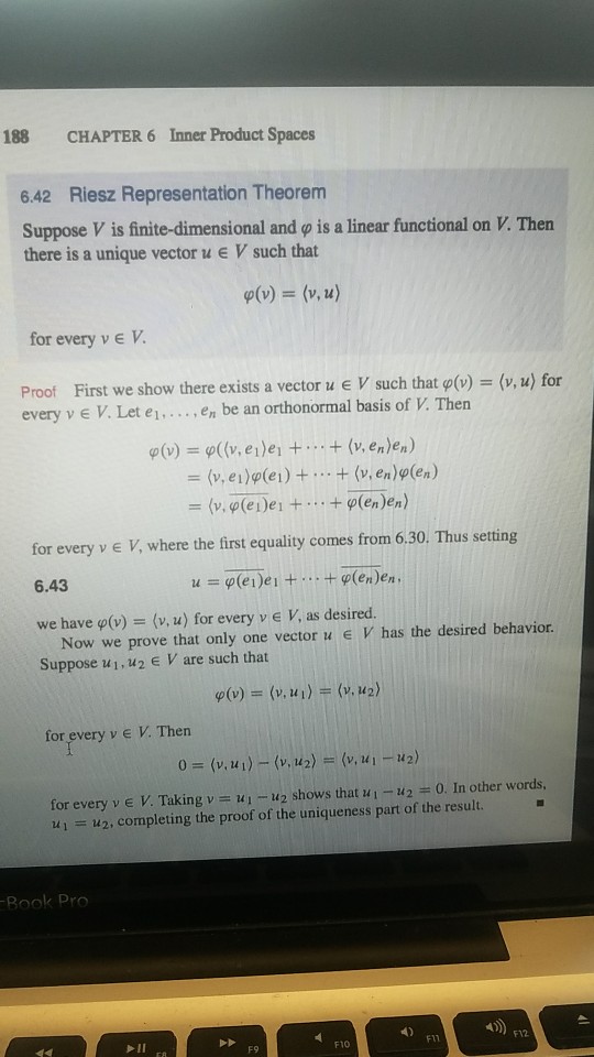 Solved 188 Inner Product Spaces Riesz Representation Theorem | Chegg.com