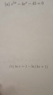 Solved (b) In 1 In (4 r 1) | Chegg.com
