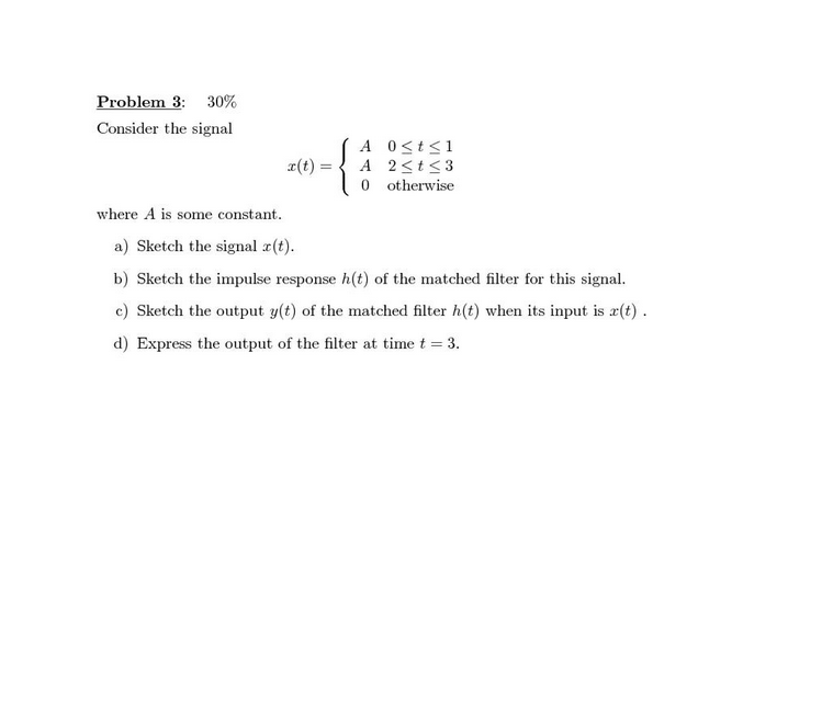 Solved Consider the signal where A is some constant. | Chegg.com