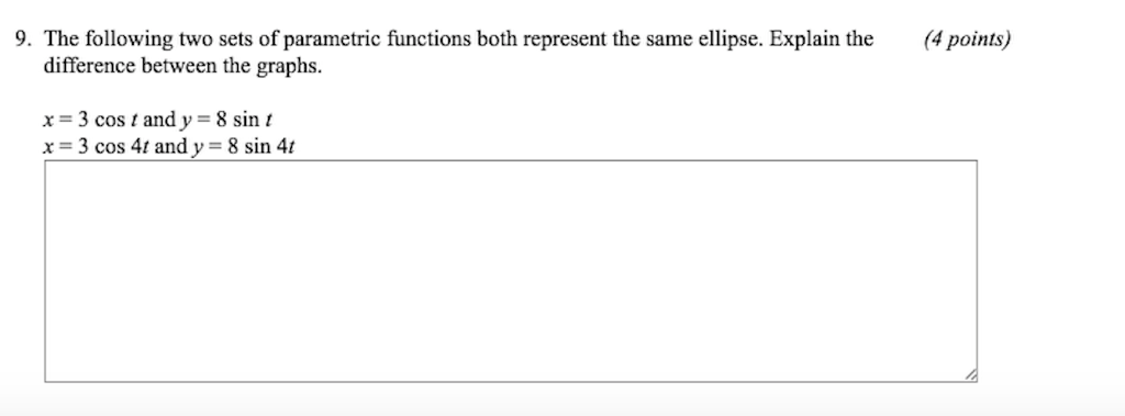 Solved The following two sets of parametric functions both | Chegg.com