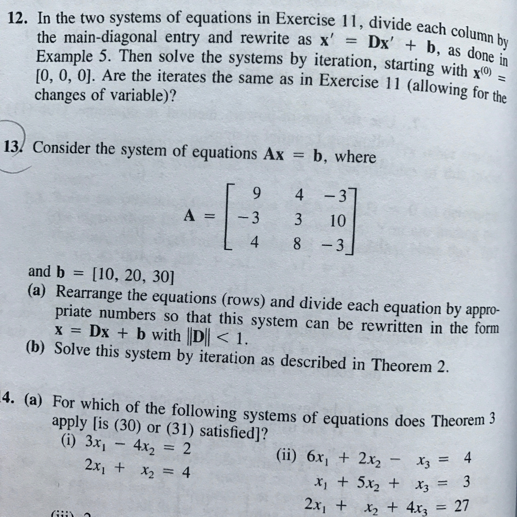 In the two systems of equations in Exercise 11, | Chegg.com