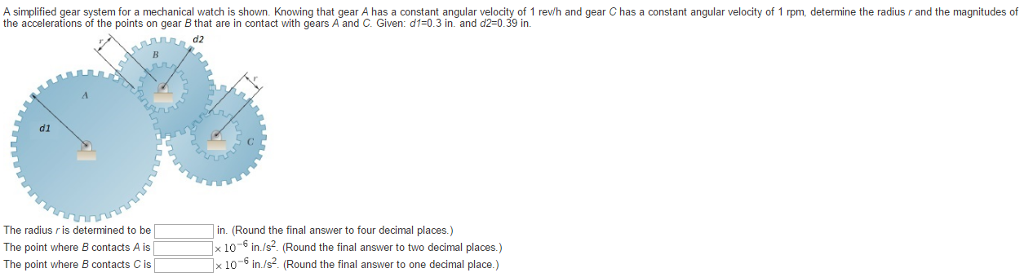 Solved A simplified gear system for a mechanical watch is | Chegg.com