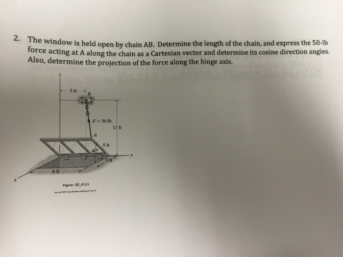 Solved The window is held open by chain AB.Determine the | Chegg.com
