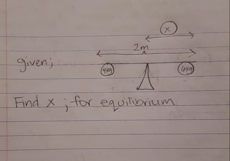 Solved How do I find the equilibrium of two objects balanced | Chegg.com