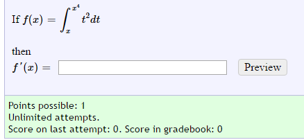 Solved If f (x) = integral^x^4_x t^2 dt then f' (x) = | Chegg.com