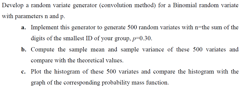 Develop a random variate generator (convolution | Chegg.com