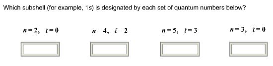 Solved Which subshell (for example, is) is designated by | Chegg.com