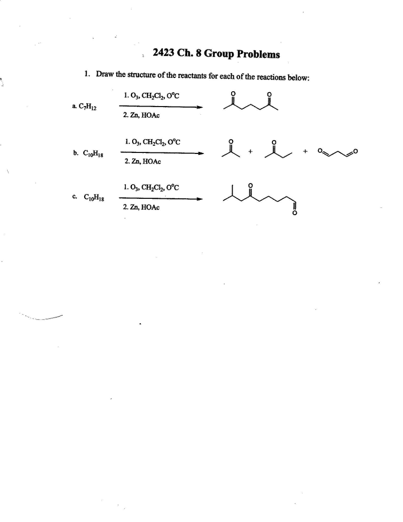 Solved Draw the structure of the reactants for each of the | Chegg.com