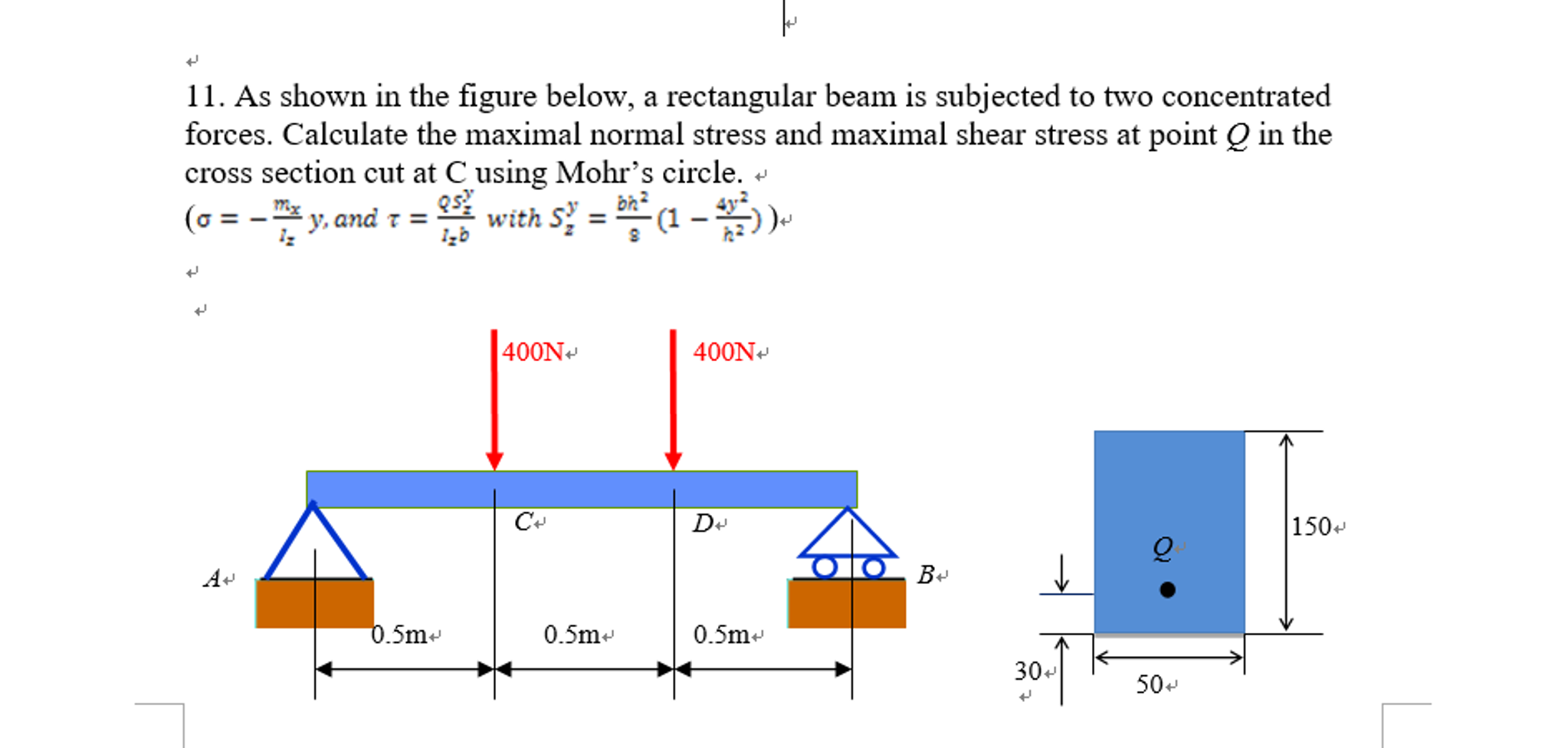 Solved As shown in the figure below, a rectangular beam is | Chegg.com