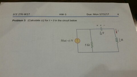 Solved Calculate i(t) for t > 0 m the circuit below. | Chegg.com