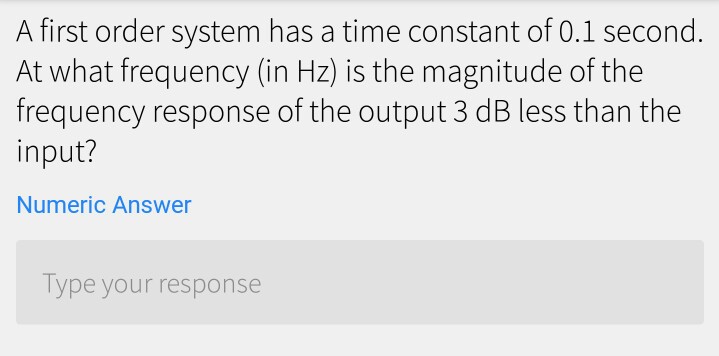 Solved A first order system step response of a temperature | Chegg.com