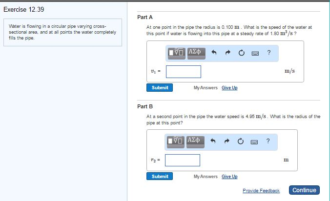 Solved Water is flowing in a circular pipe varying cross | Chegg.com