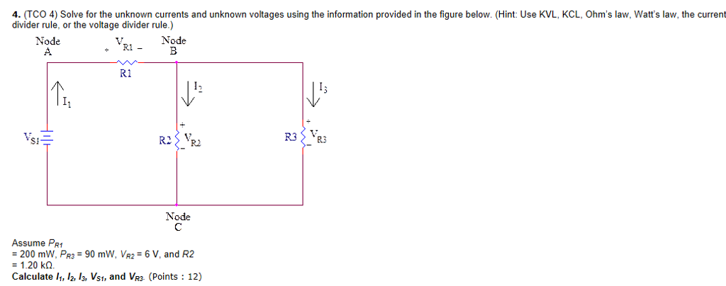 Solved Solve for the unknown currents and unknown voltages | Chegg.com