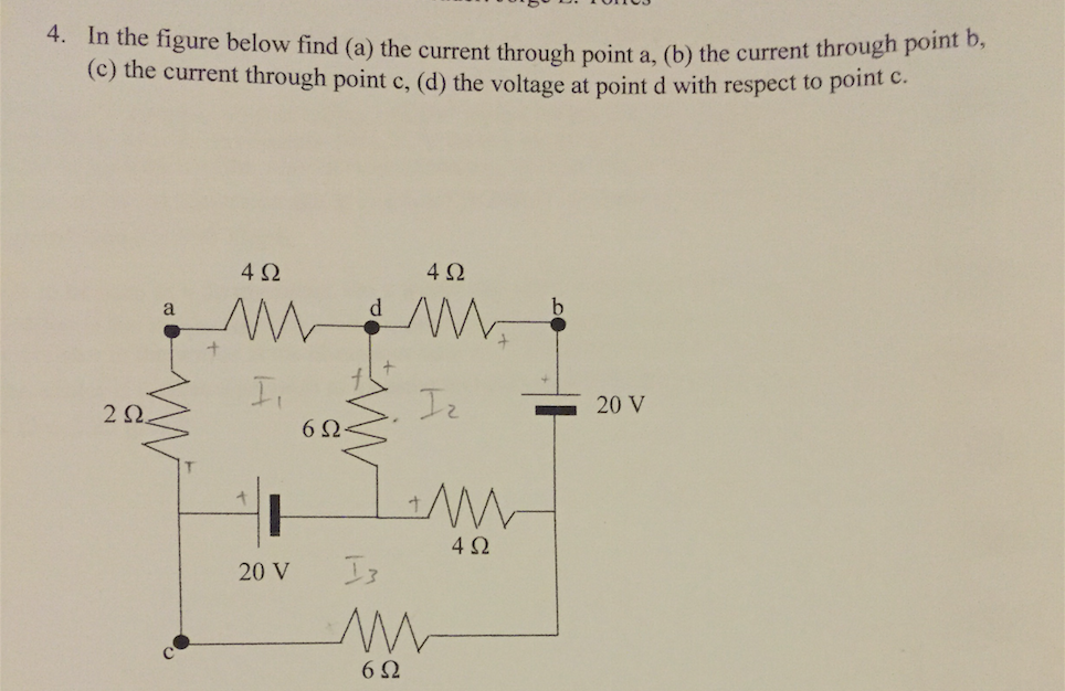 Solved In the figure below find (a) the current through | Chegg.com