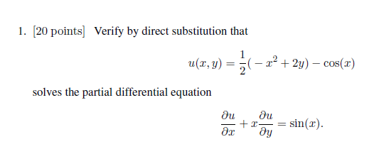 Solved 1. [20 points] Verify by direct substitution that x2 | Chegg.com