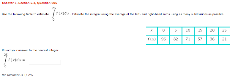 Solved Chapter 5, Section 5.2, Question 006 25 Use the | Chegg.com