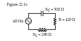 Solved The 60 Hz ac source of a series circuit has a voltage | Chegg.com