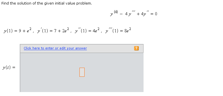 Solved Find The Solution Of The Given Initial Value Problem