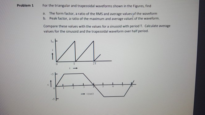 Solved Problem 1 For the triangular and trapezoidal | Chegg.com