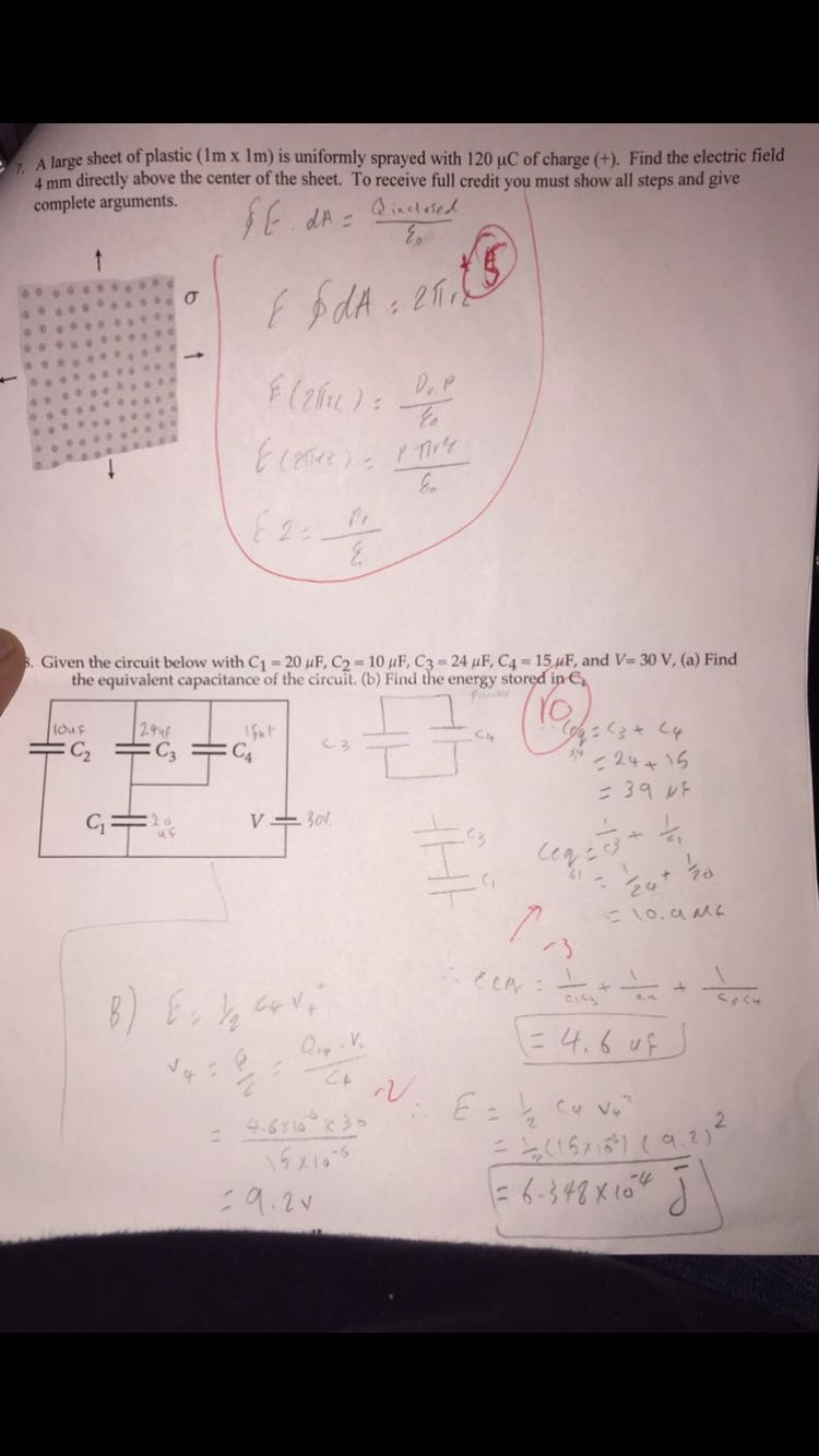 Solved Given the circuit below with C1 = 20 muF, C2 = muF, | Chegg.com