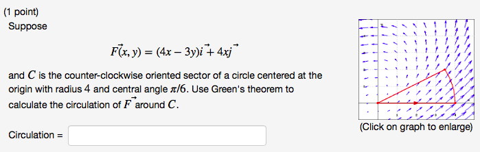 Solved (1 point) Suppose and C is the counter-clockwise | Chegg.com