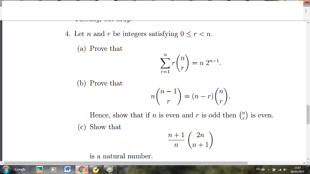 Solved Let n and r be integers satisfying 0 | Chegg.com Solved Let n and r be integers satisfying 0 | Chegg.com